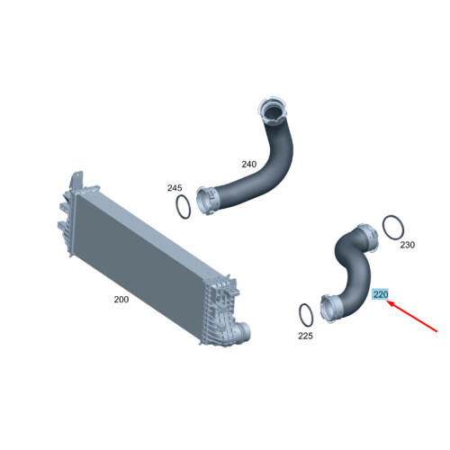 MERCEDES-BENZ VITO W447 Left Charge Air Cooler Hose A4475280082 NEW ...