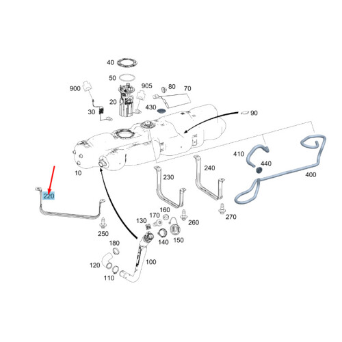 MB SPRINTER W907 Fuel Tank Front Tensioning Strap A9074750100 NEW ...