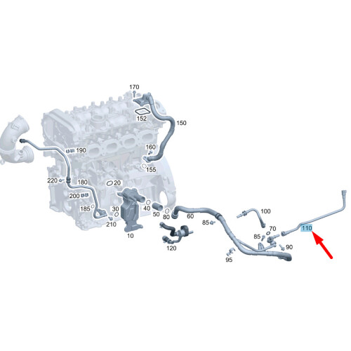 MERCEDES-BENZ E W213 Partial Load Ventilation Bleed Line A2740183700 ...