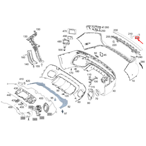 MB GLB X247 Rear Bumper Cover Support Rail Stud A0008850200 NEW GENUINE ...