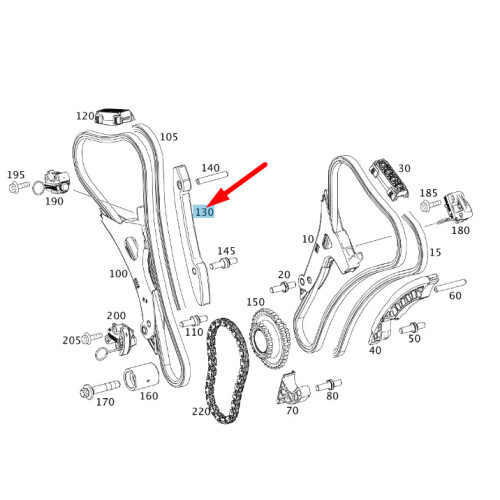 MB ML W166 Right Cylinder Head Chain Slide Rail A2760520216 NEW GENUINE ...