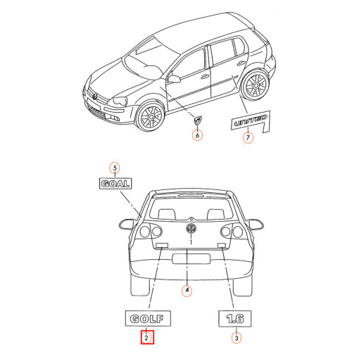 Volkswagen GOLF Mk5 New Genuine Rear Badge Emblem 1K6853687739 2005 on ...