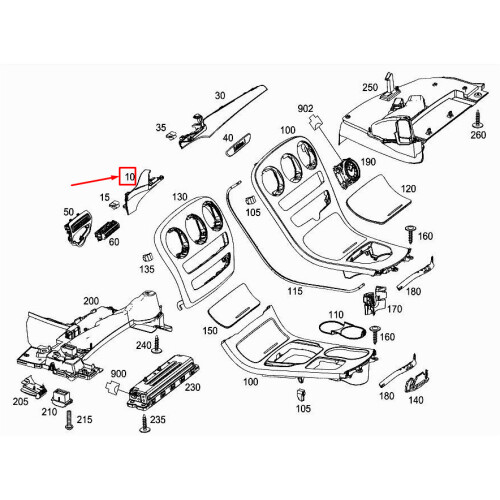 MERCEDES-BENZ GLC X253 Left Dashboard Panel Trim Strip A2056804371 NEW ...