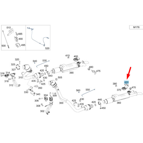 MERCEDES-BENZ G W463 Rear Left Exhaust Bracket A4634903102 NEW GENUINE ...