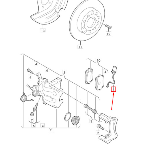 VW CRAFTER SZ MK2 Rear Brake Pad Wear Warning Contact 2N0615437A NEW ...