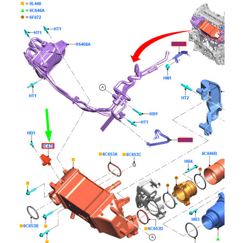 FORD EDGE MK2 Manf Absolute Press Sensor Assy LV2A-9F479-DA 2512929 NEW ...