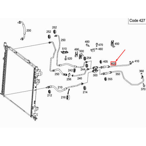 MERCEDES-BENZ GLE W166 Rear RH Transmission Cooler Line A1665006572 NEW ...