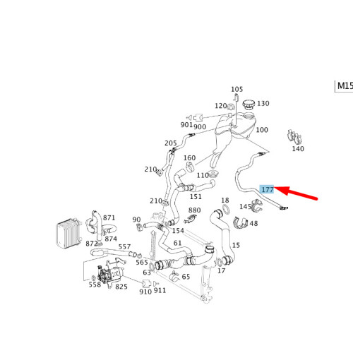 MERCEDES-BENZ S W221 AMG Expansion Tank Vent Tube A2215011625 NEW ...