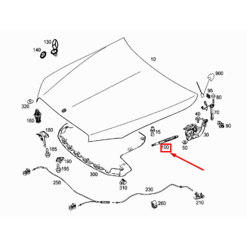 MERCEDES-BENZ C W205 Front Left Hood Pneumatic Spring A2059800364 NEW ...