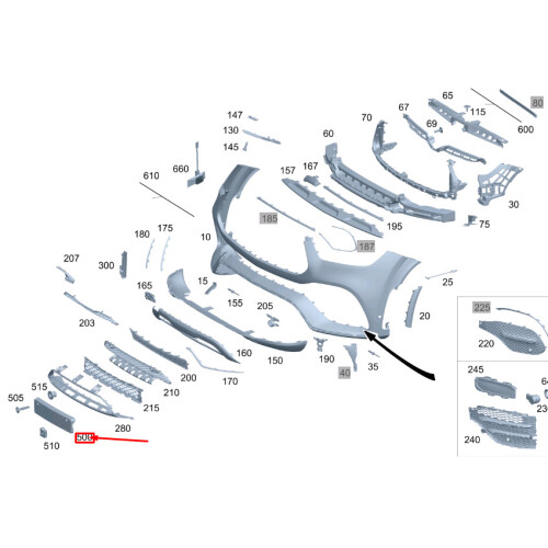 MERCEDES-BENZ GLE W167 Front License Plate Holder A1678800301 NEW ...