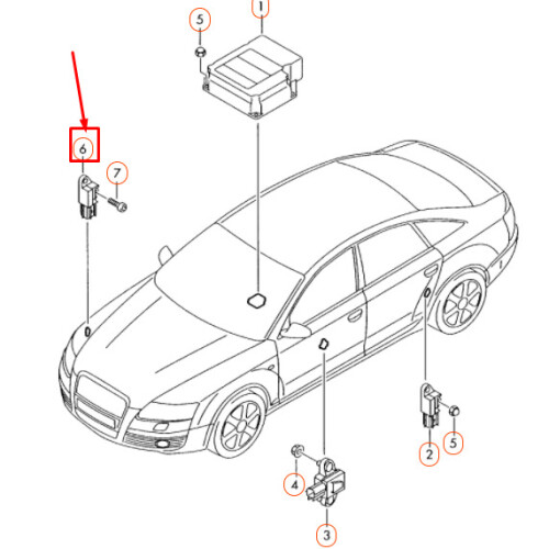 AUDI A6 C6 Front Lateral Acceleration Sensor -Crashsensor- 4F0959651 ...