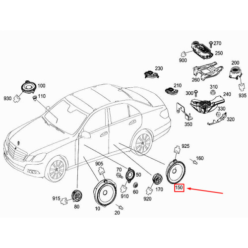 MERCEDES-BENZ E W212 Rear Door Sound Speaker A2129060101 NEW GENUINE on ...
