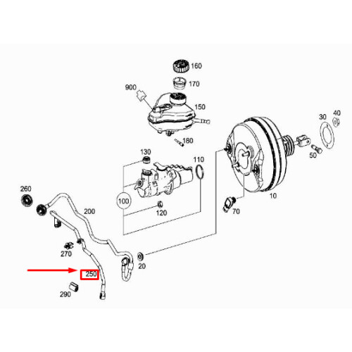 MERCEDES-BENZ C W205 Brake Booster Vacuum Line A2054300229 NEW GENUINE ...