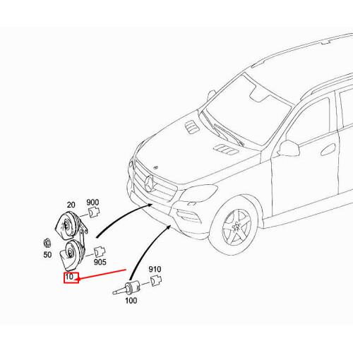 MERCEDES-BENZ GL X166 Horn Signal A0005425400 NEW GENUINE on OnBuy