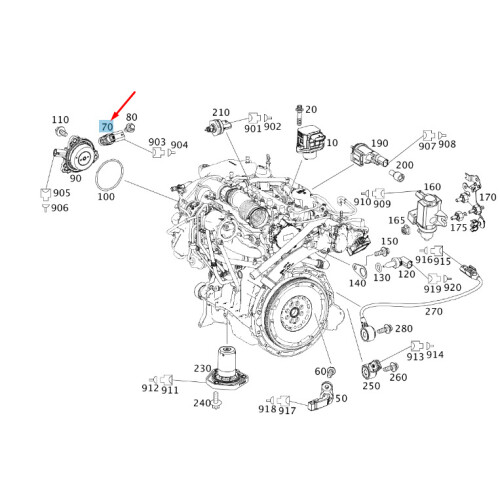 MERCEDES-BENZ C W204 Camshaft Position Sensor A2709050400 NEW GENUINE ...