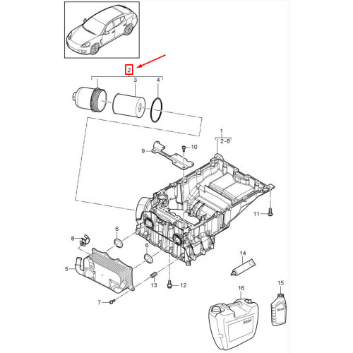 PORSCHE CAYENNE 92A Engine Oil Filter Housing 94610702275 NEW GENUINE ...