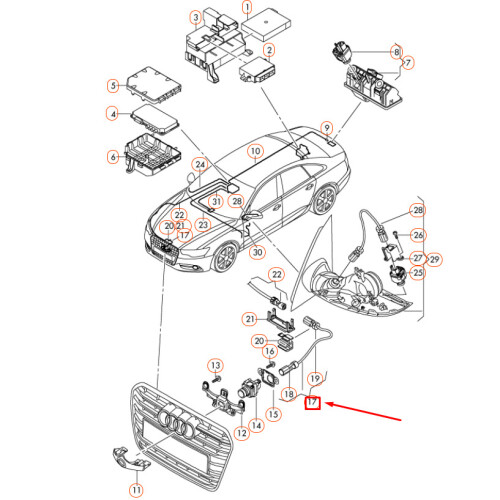 AUDI A6 C7 Front Camera Adapter Cable Loom 4 Pin 4G0971192A NEW GENUINE ...