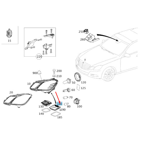 MERCEDES-BENZ E W212 Light Range Adjuster Control Unit A2129008324 NEW ...