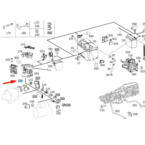 MB C W204 Starting Motor Alternator Wiring Harness LHD A2075400210 NEW ...