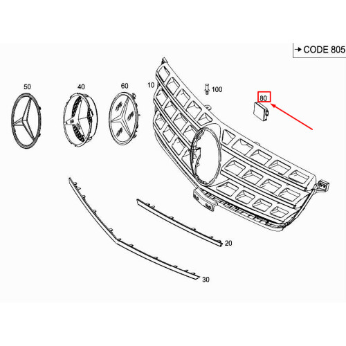 MERCEDES-BENZ GLE W166 Front Central Radar Sensor A0009055601 NEW ...