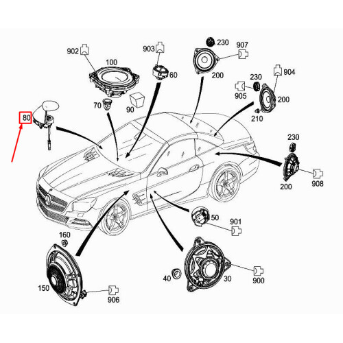 MERCEDES-BENZ SL R231 Left Instrument Panel Speaker A2318202002 NEW ...
