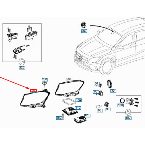 MERCEDES-BENZ GLA-CLASS X156 Front Left Headlight RHD A1569063900 NEW ...