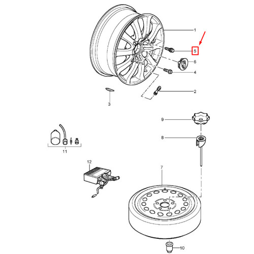 PORSCHE CAYENNE 9PA Locking Wheel Lug Lock Bolt Kit 95536105710 NEW ...