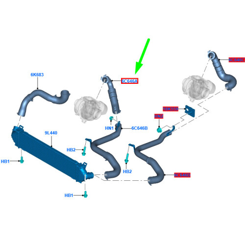 FORD FOCUS MK3 C346 Intercooler Air Duct 1697700 AV61-6C700-AD NEW ...