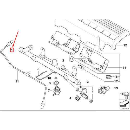 MINI COOPER R50, R53 Fuel Injector Rail Injection Tube 13537562264 NEW ...