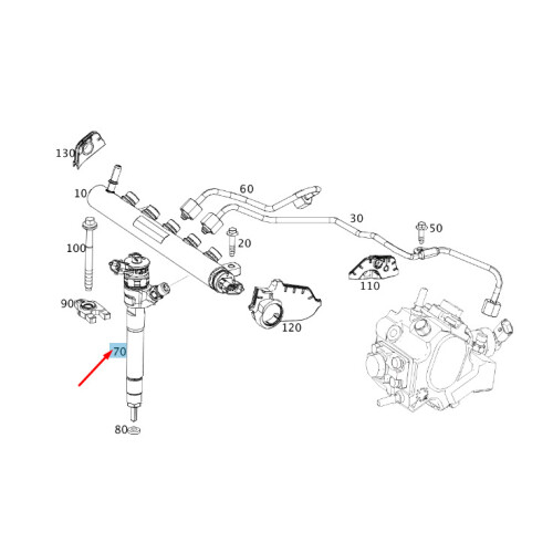 MERCEDES-BENZ C W205 Common Rail Fuel Injector A6220700087 NEW GENUINE ...