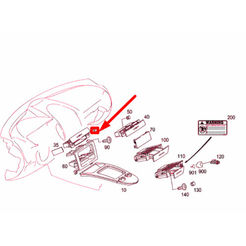 MERCEDES-BENZ SLK R171 Dashboard Pigeonhole Bracket A17168010529116 NEW ...