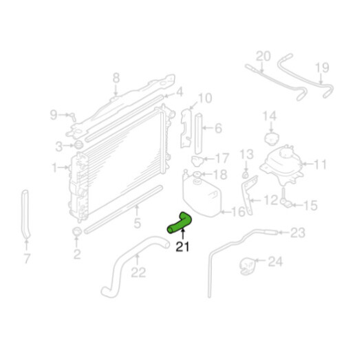 JAGUAR XJ X350 Upper Water Coolant Radiator Hose C2N1937 NEW GENUINE on ...