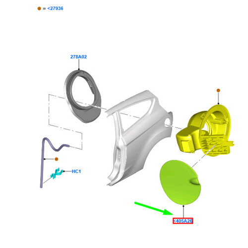 FORD FIESTA MK6 WT Fuel Tank Filler Access Door Flap 1866686 NEW ...