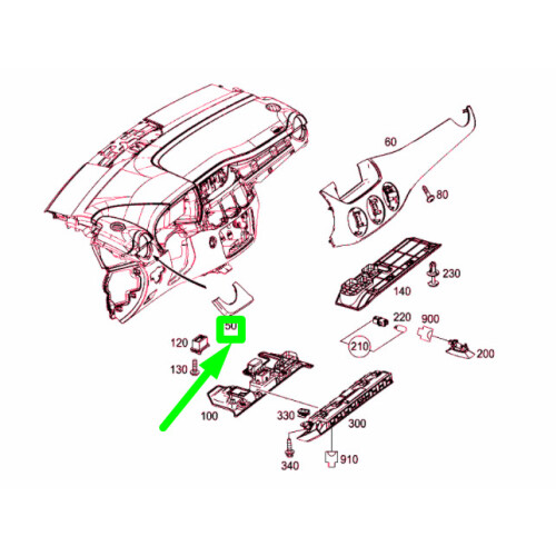 MB B W246 Instrument Panel Left Molding Trim LHD A2466804201 NEW ...