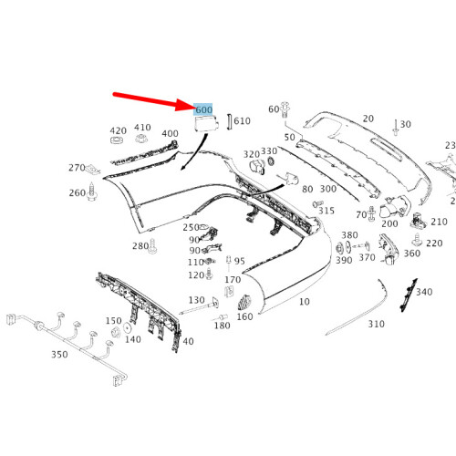 MERCEDES-BENZ CLS C218 Rear Bumper Outside Radar Sensor A0009050210 NEW ...