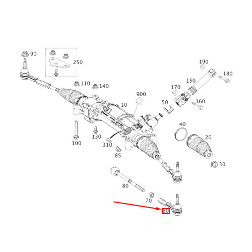 MERCEDES-BENZ S W222 Steering Gear Outside Tie Rod A2223309402 NEW ...