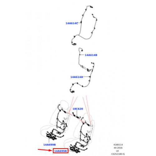 LR RANGE ROVER IV L405 Front Right Seat Wiring Loom LR089832 NEW ...