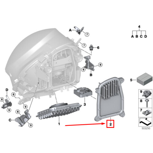 MINI CLUBMAN F54 Right LED Lights Control Unit 8737590 63118737590 NEW ...
