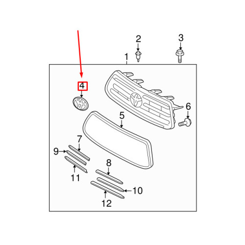 TOYOTA RAV4 XA30 Front Grille Emblem Badge 9097502100 90975-02100 NEW ...