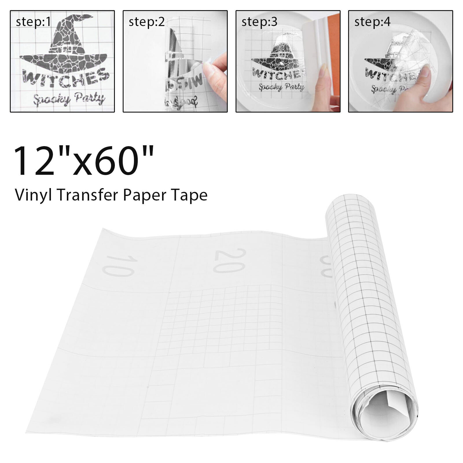 Clear Grid Transfer Paper Tape Roll 30*150cm for Permanent Vinyl on OnBuy