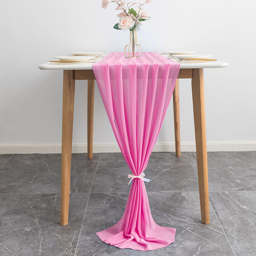 (Pink) Time to Sparkle 10ft 70x300cm Chiffon Table Runner for Wedding ...