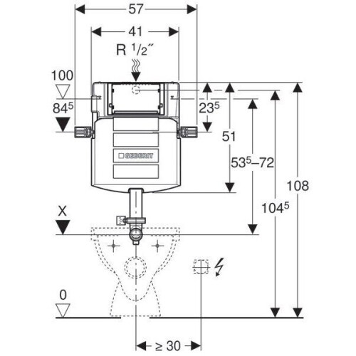 Geberit Bathroom Back To Wall BTW Toilet Concealed Cistern Dual Flush ...