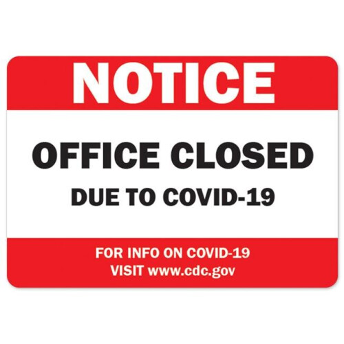 SignMission OS-NS-D-35-25530 Covid-19 Notice Sign - Notice Office ...