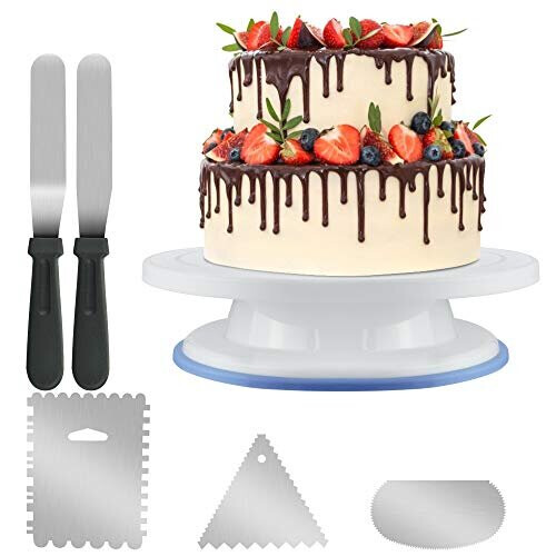 Kbnian Cake Turntable Set 11 Rotating Cake Decorating Stand with 6 Cake ...