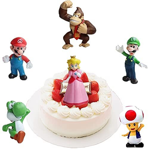 Super Mario Figure Cake Toppers Mario Cake Decorations for Mario ...