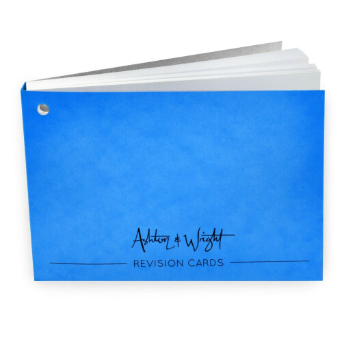 Ashton & Wright Revision Cards Book - Gummed Spine - 50 Sheets - Blue ...