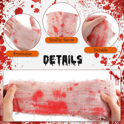 Tatuo 10 Meters Halloween Props Bloody Halloween Gauze Creepy Scary ...