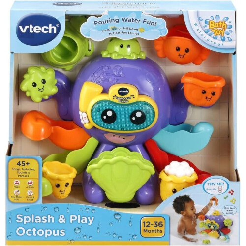 VTech Splash & Play Octopus Interactive Bath Time Activity Toy with ...