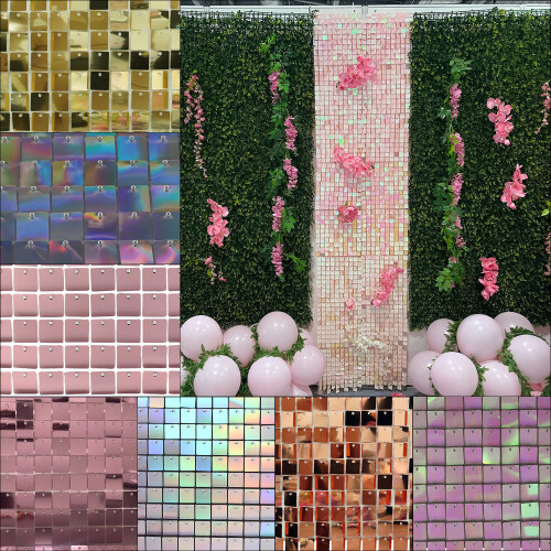 Square Sequin Wall Backdrop Panels for Party Decorations, Shimmer ...