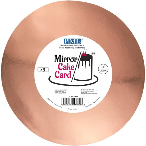 PME CMRR930 Mirror Cake Card-Round-Metallic Rose Gold-Pack of 3 on OnBuy